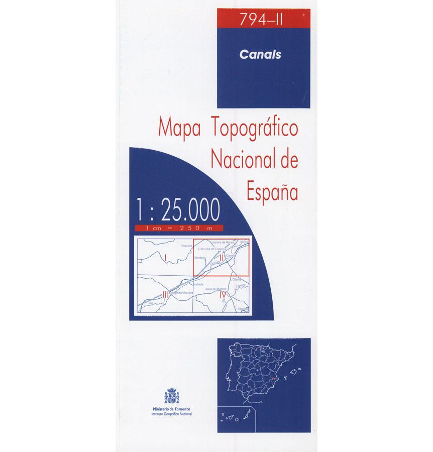 Topographic map of Spain No. 0794.2 - Canals | CNIG - 1/25,000 – Cartovia