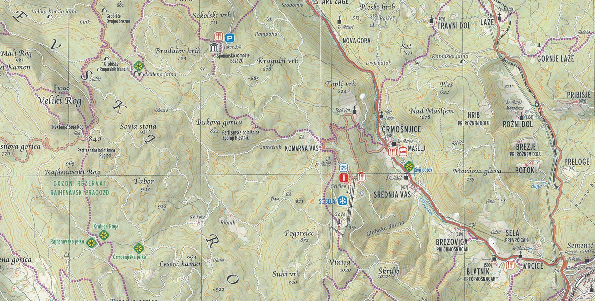 Carte touristique - Notranjski Kras,Brkini, Dolenjska, Bela Krajina (S ...